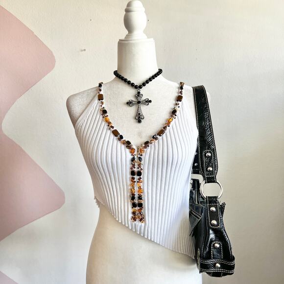 Belldini | Tops | Beaded Asymmetrical Tank Top Y2k Festival 200s Boho ...